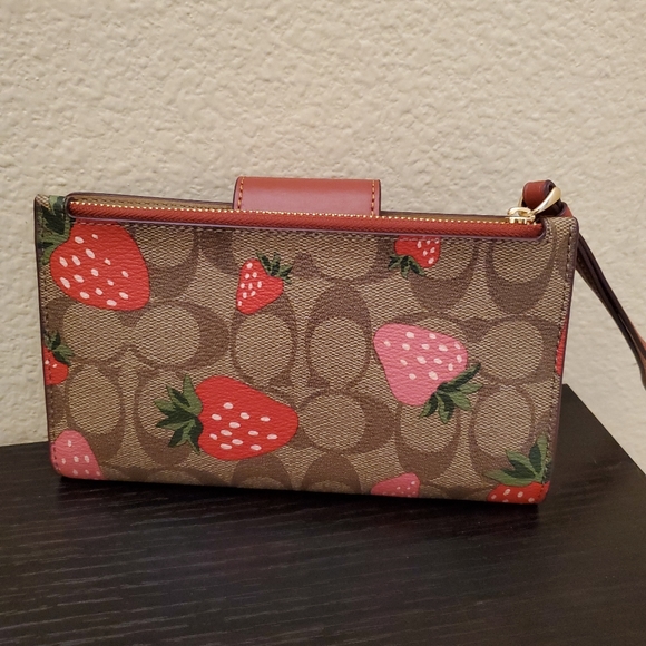 Coach | Bags | Coach Tech Wallet In Signature Canvas With Wild ...